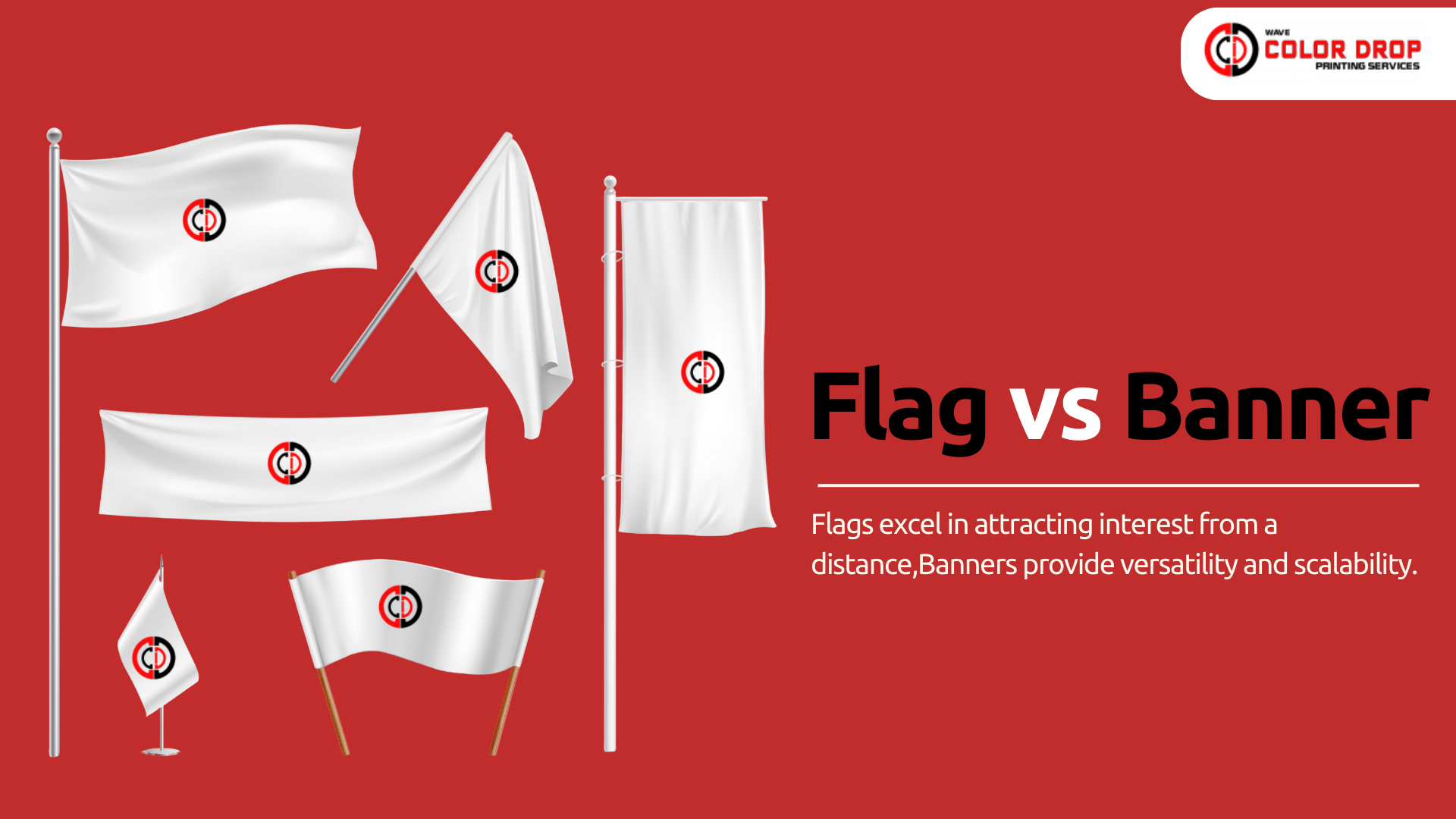 Wave Color Drop Printing Services Flag vs Banner- Choose Well and Get ...